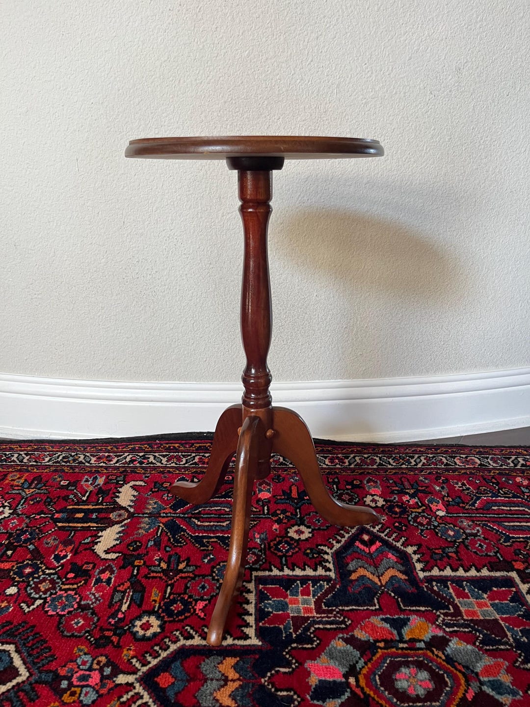 Vintage 11" Round Side Table 3-legged Made in Taiwan, Plant Table ...