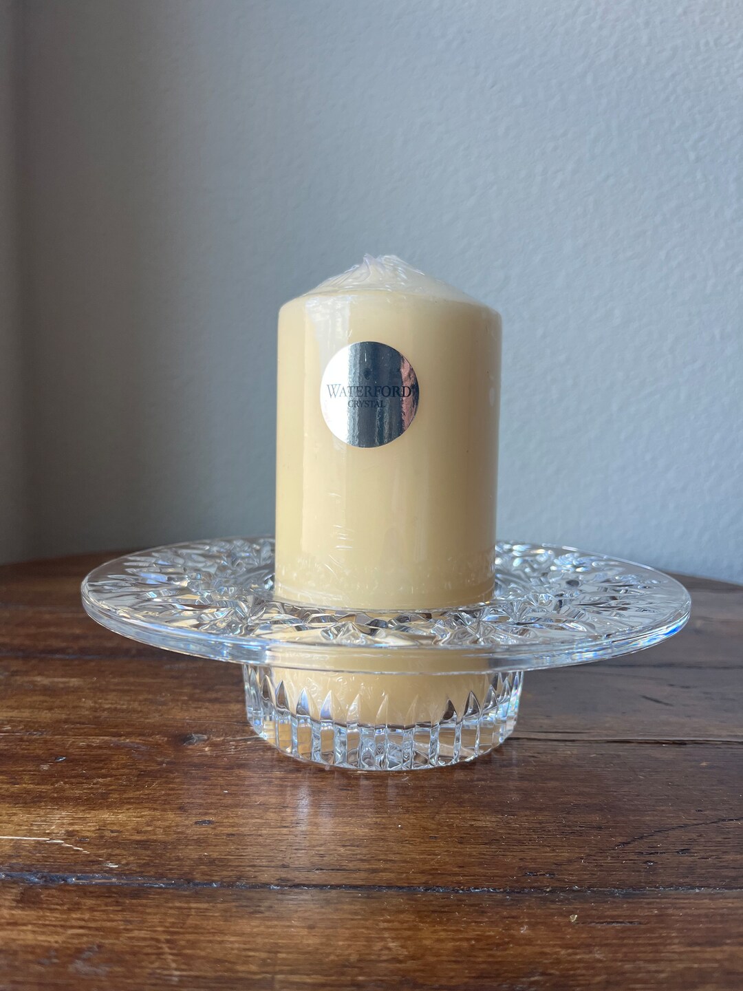 Waterford Crystal Bethany Pillar Candle Holder With Candle - Etsy