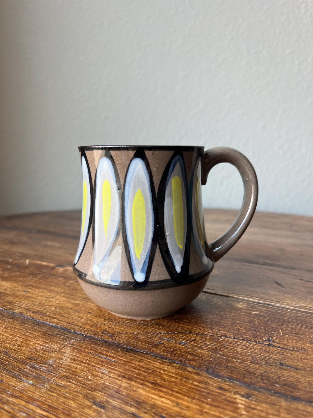 Midcentury Modern Style Pottery Mug Handpainted Stoneware - Etsy