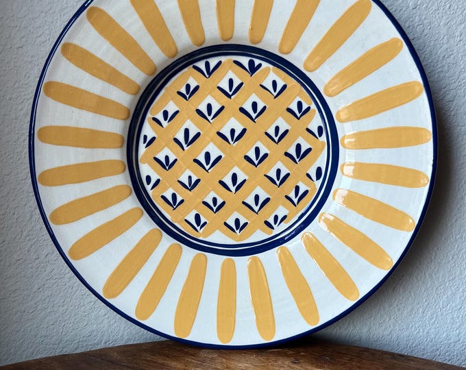 Jill Woodruff Manos Pottery Terracotta Bowl Platter 14” - Etsy