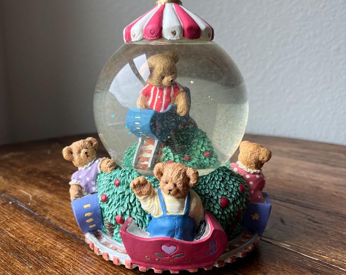 Musical Teddy Bear Circus & Train Snow Globe - Etsy