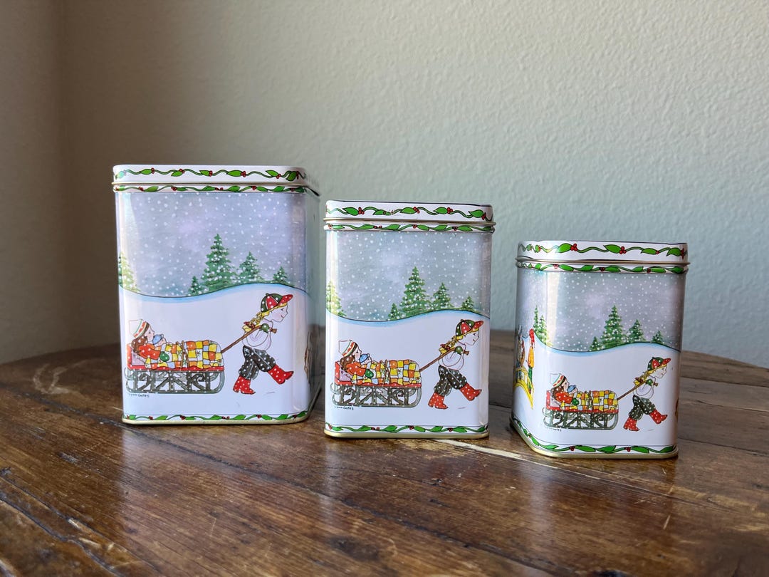 Vintage 1981 Lynn Gates Design Christmas Nesting Tin Containers - Etsy