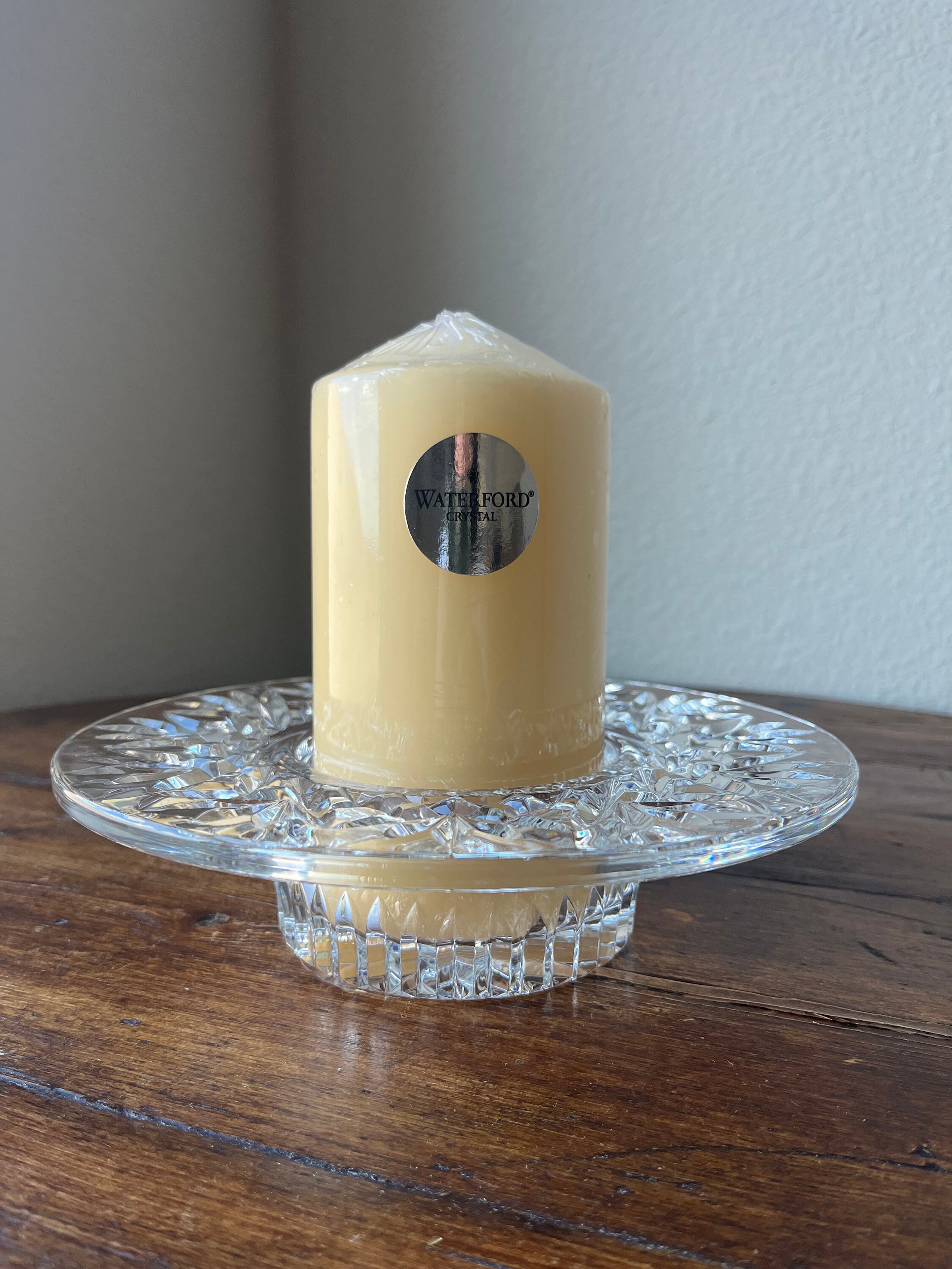 Waterford Crystal Bethany Pillar Candle Holder With Candle - Etsy