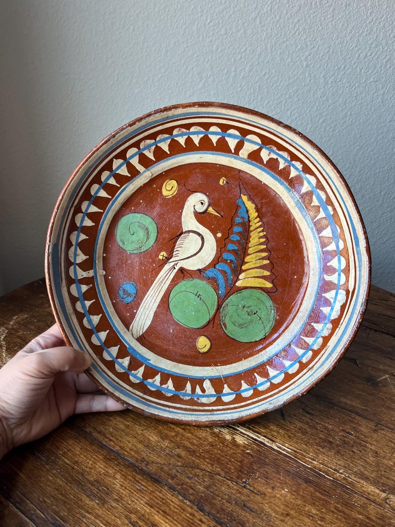 Vintage Mexican Folk Art Redware Terracotta Pottery Serving Tlaquepaque ...