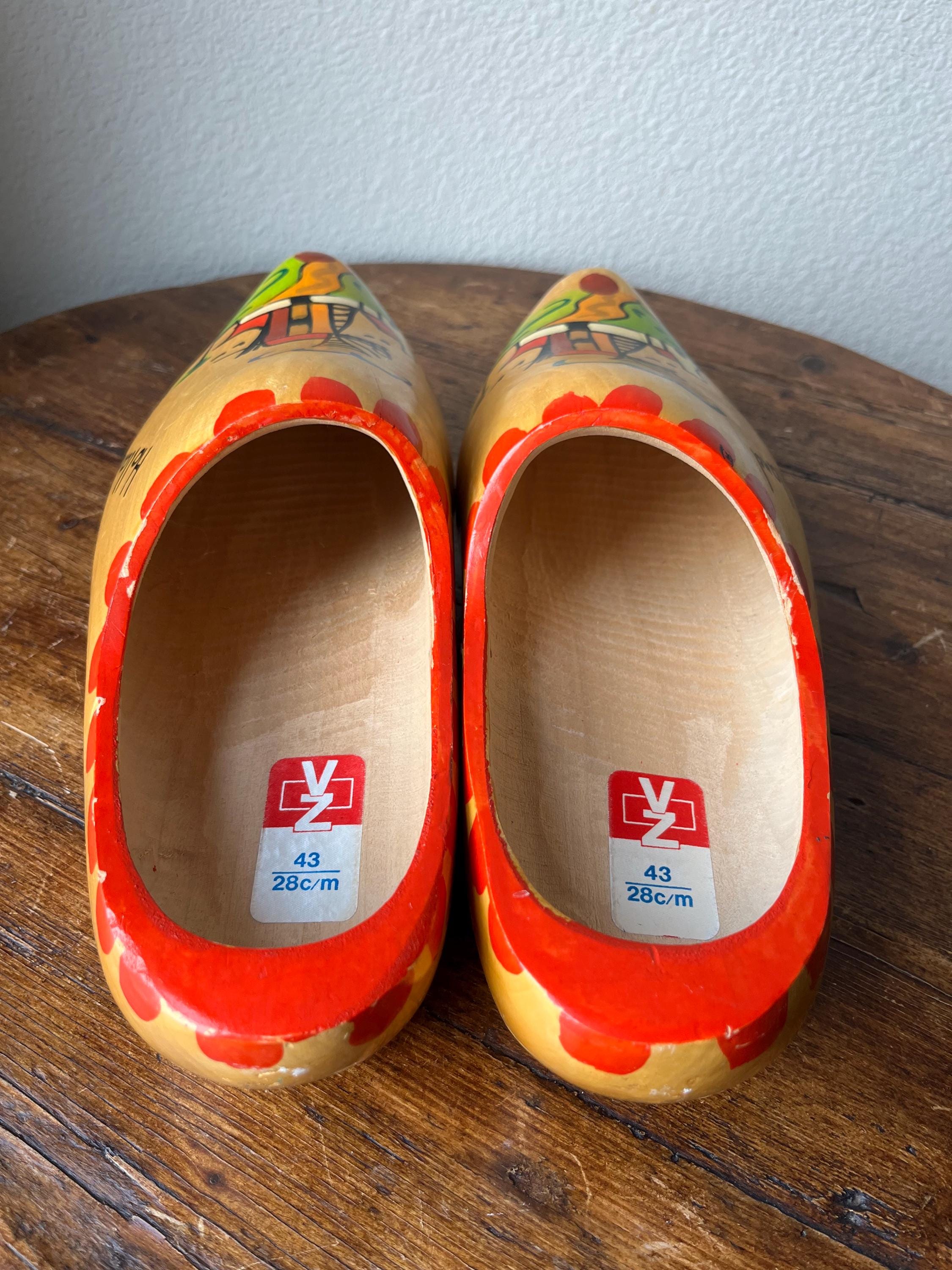 Vintage Large Dutch Wooden Shoes, Clogs, From Holland, Size 43 - Etsy