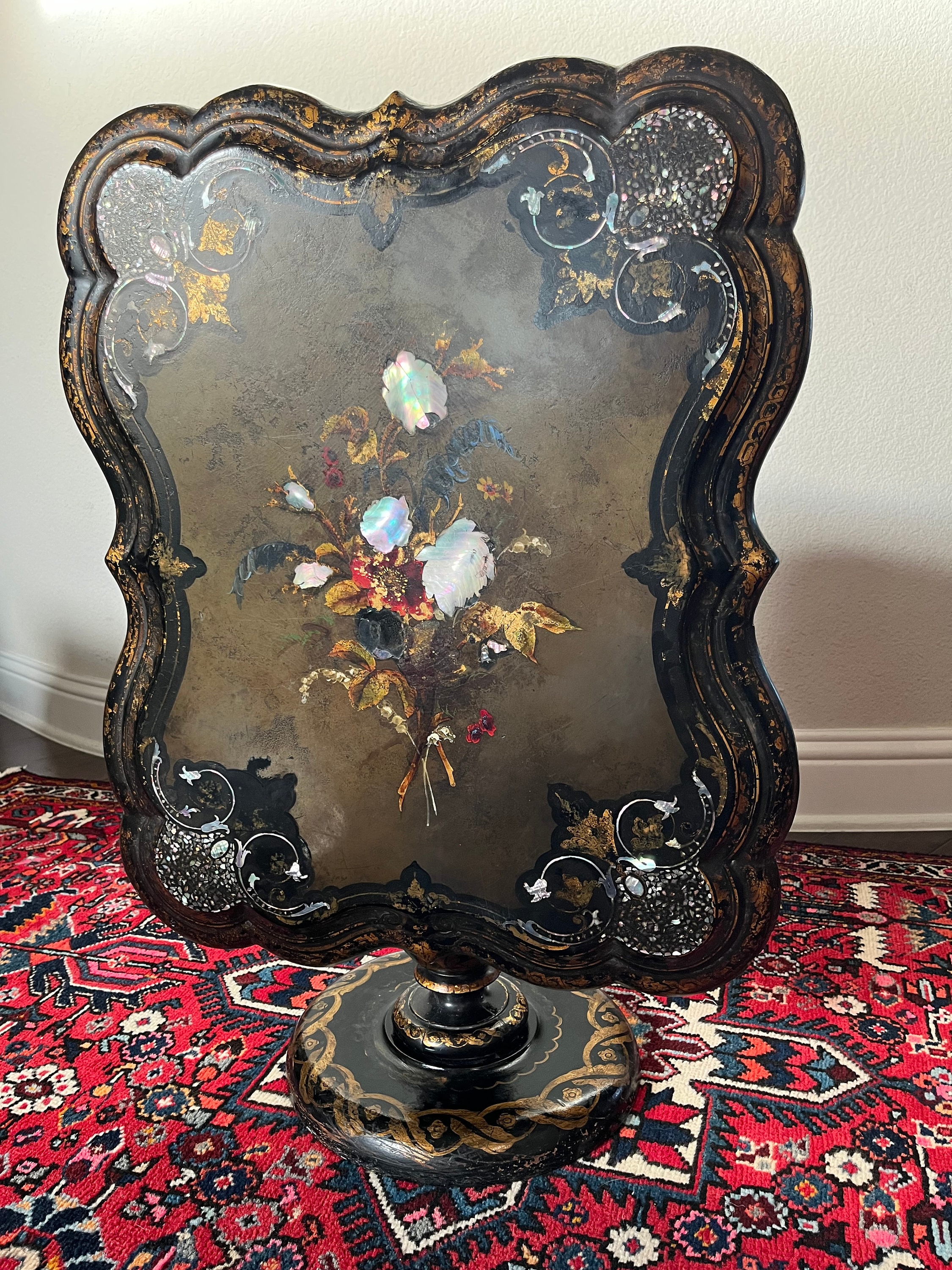 Antique Victorian Paper Mache Jennens and Bettridge Style With Mother ...