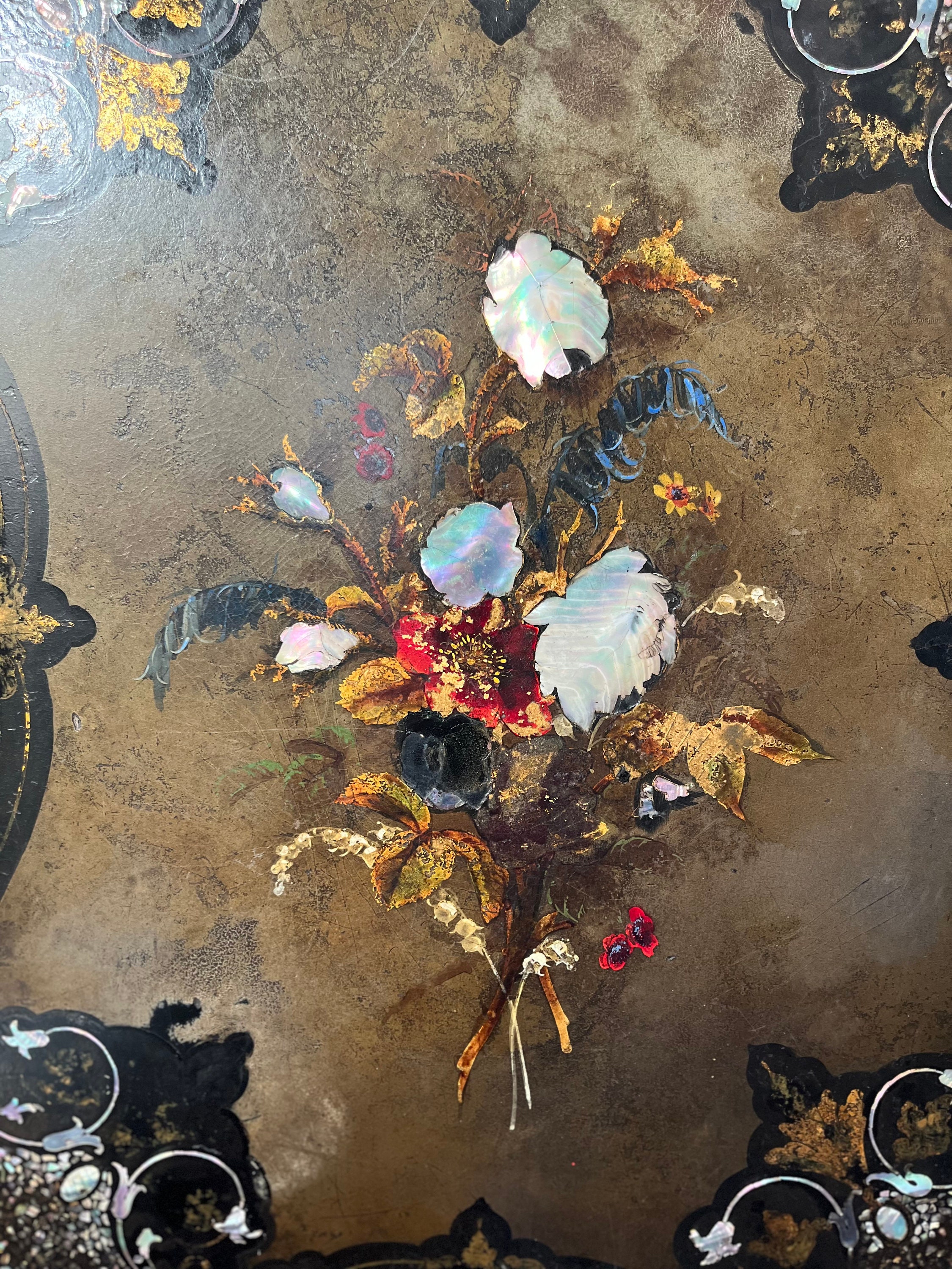 Antique Victorian Paper Mache Jennens and Bettridge Style With Mother ...