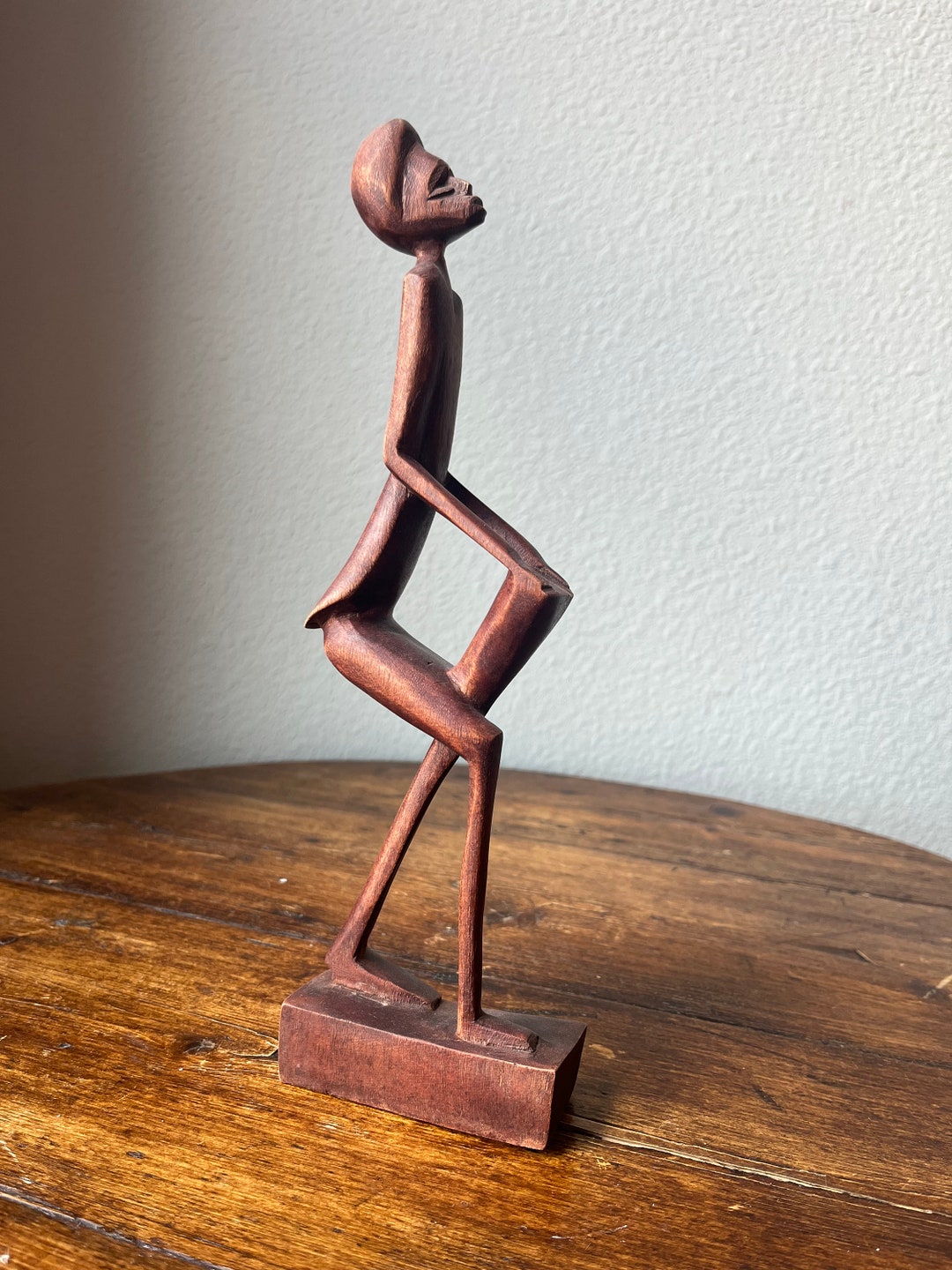 Wood Carved African Playing Drums Statue - Etsy