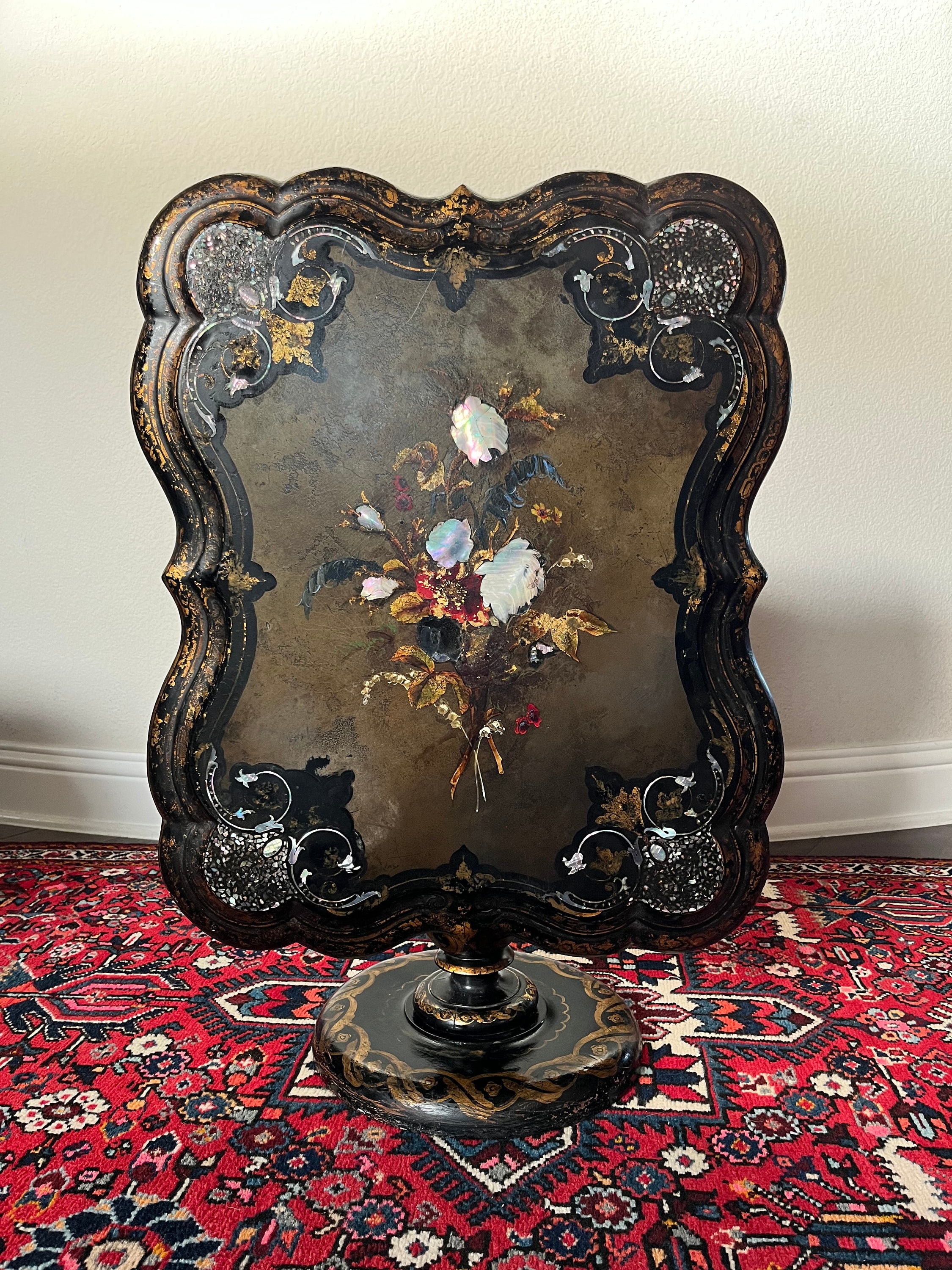 Antique Victorian Paper Mache Jennens and Bettridge Style With Mother ...