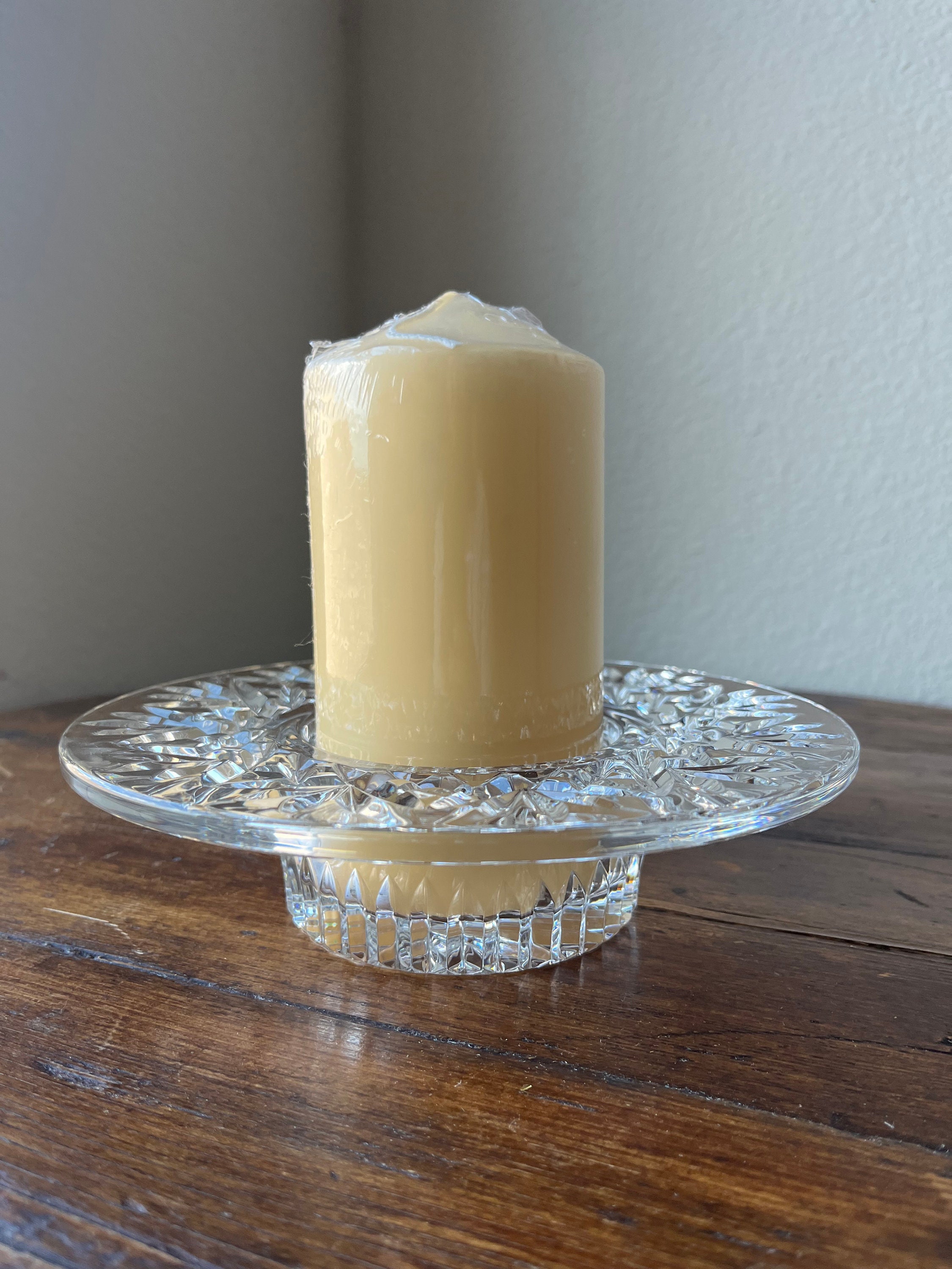 Waterford Crystal Bethany Pillar Candle Holder With Candle - Etsy