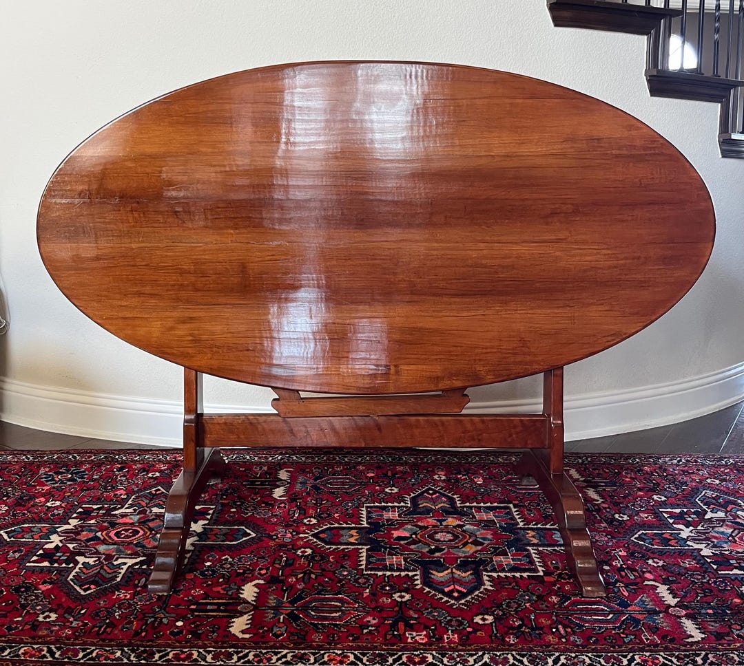 Antique French Provincial Wine Tasting Tilt Top Oval-shaped Table ...