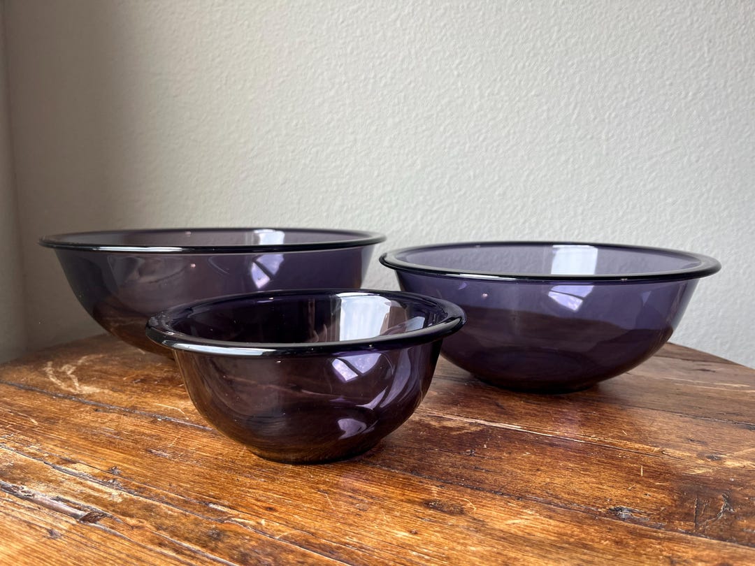Pyrex Set of 3 Nesting Mixing Bowls Purple Amethyst 322, 325, 326 - Etsy