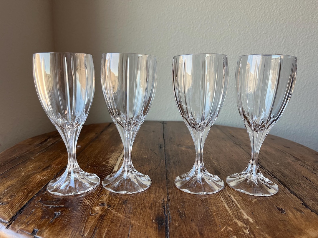 Mikasa Berkeley Pattern Crystal Wine Glasses Set of 4 - Etsy