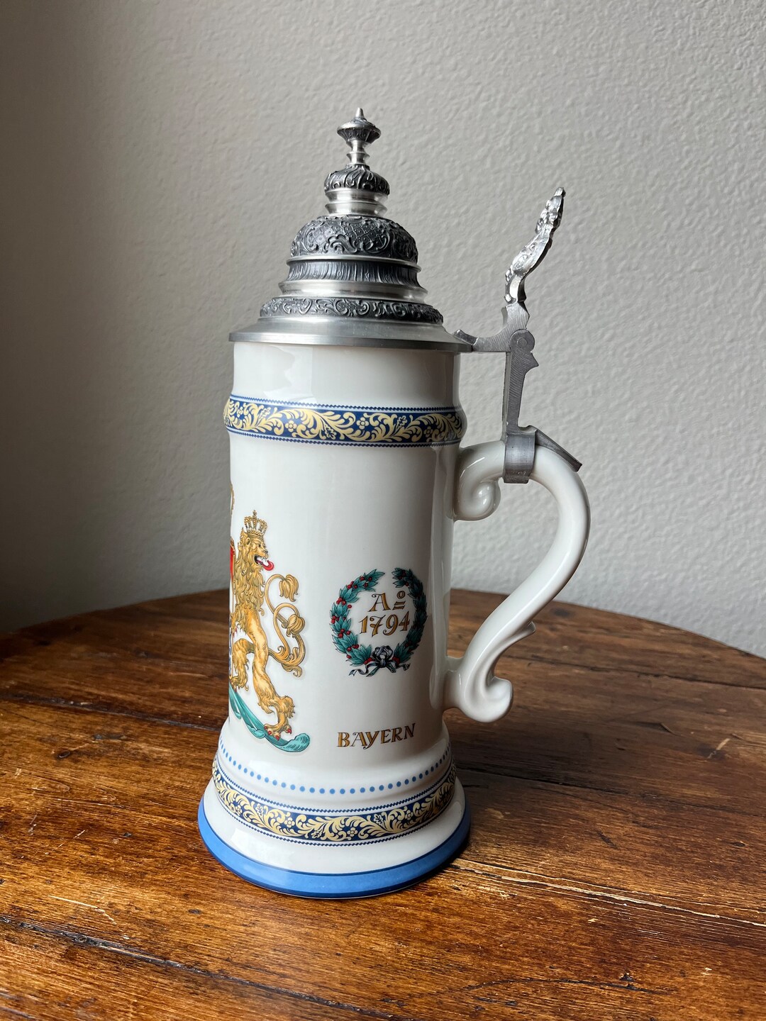 German Porcelain Beer Stein, Rein Zinn - Etsy