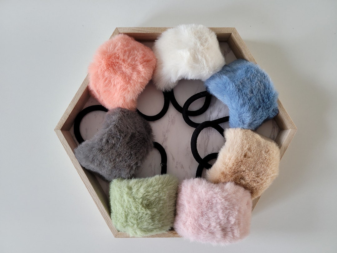Soft Fluffy Ponytail Hair Band Cuff, Faux Fur Hair Tie, Plushy Ponytail ...