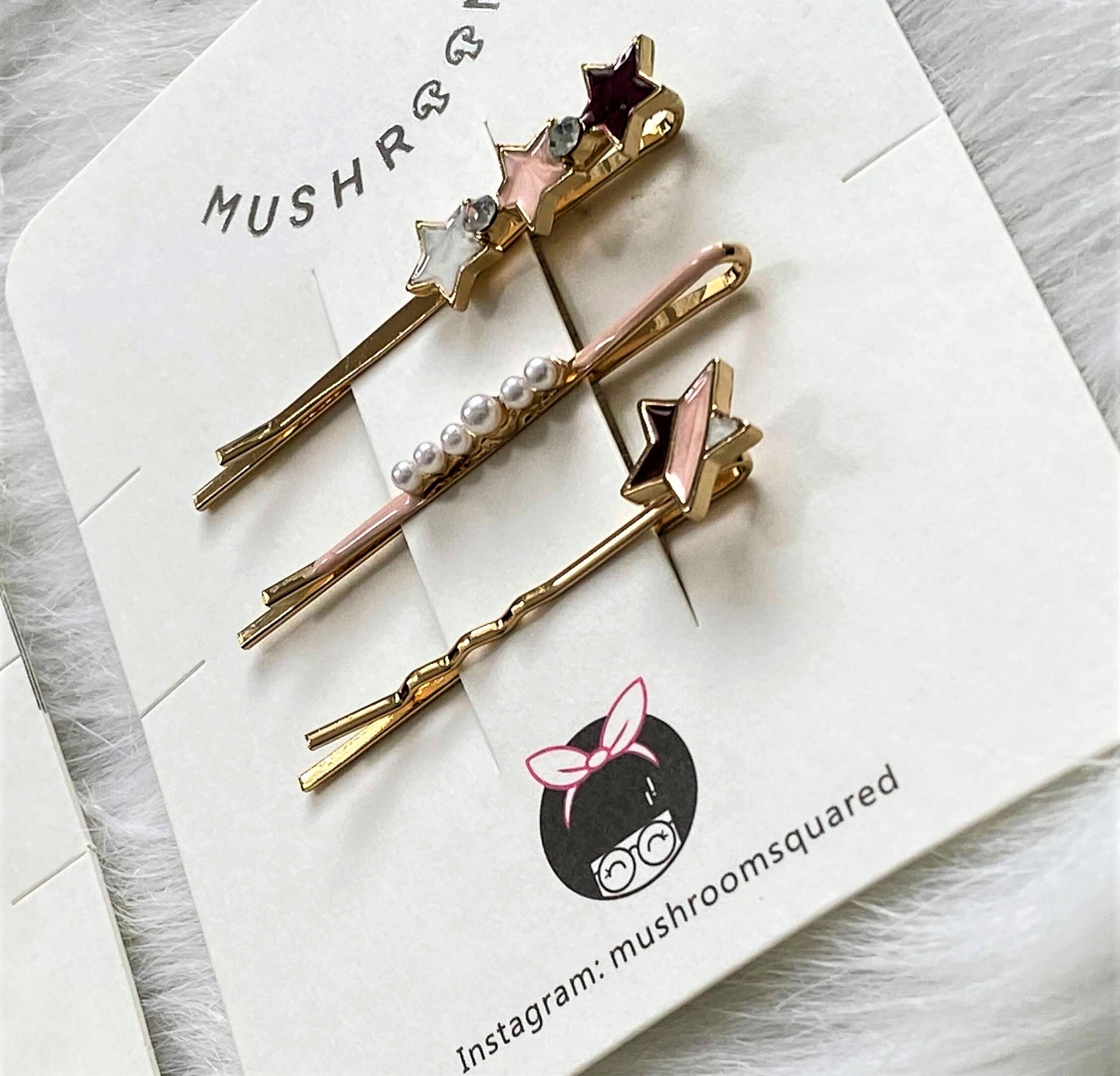 Starry Gold Hair Pin Set. Star and Tiny Pearl Combination - Etsy