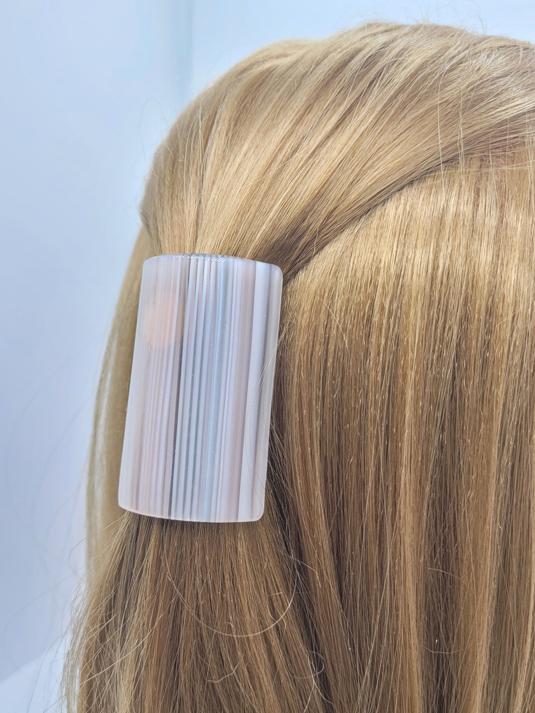 Curved Marble Resin Ponytail Hair Cuff, Acetate Resin Decor Hair Clips ...