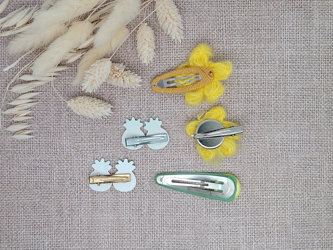 Yellow Kids Hair Clips Set Collections Cute Barrettes Heart - Etsy