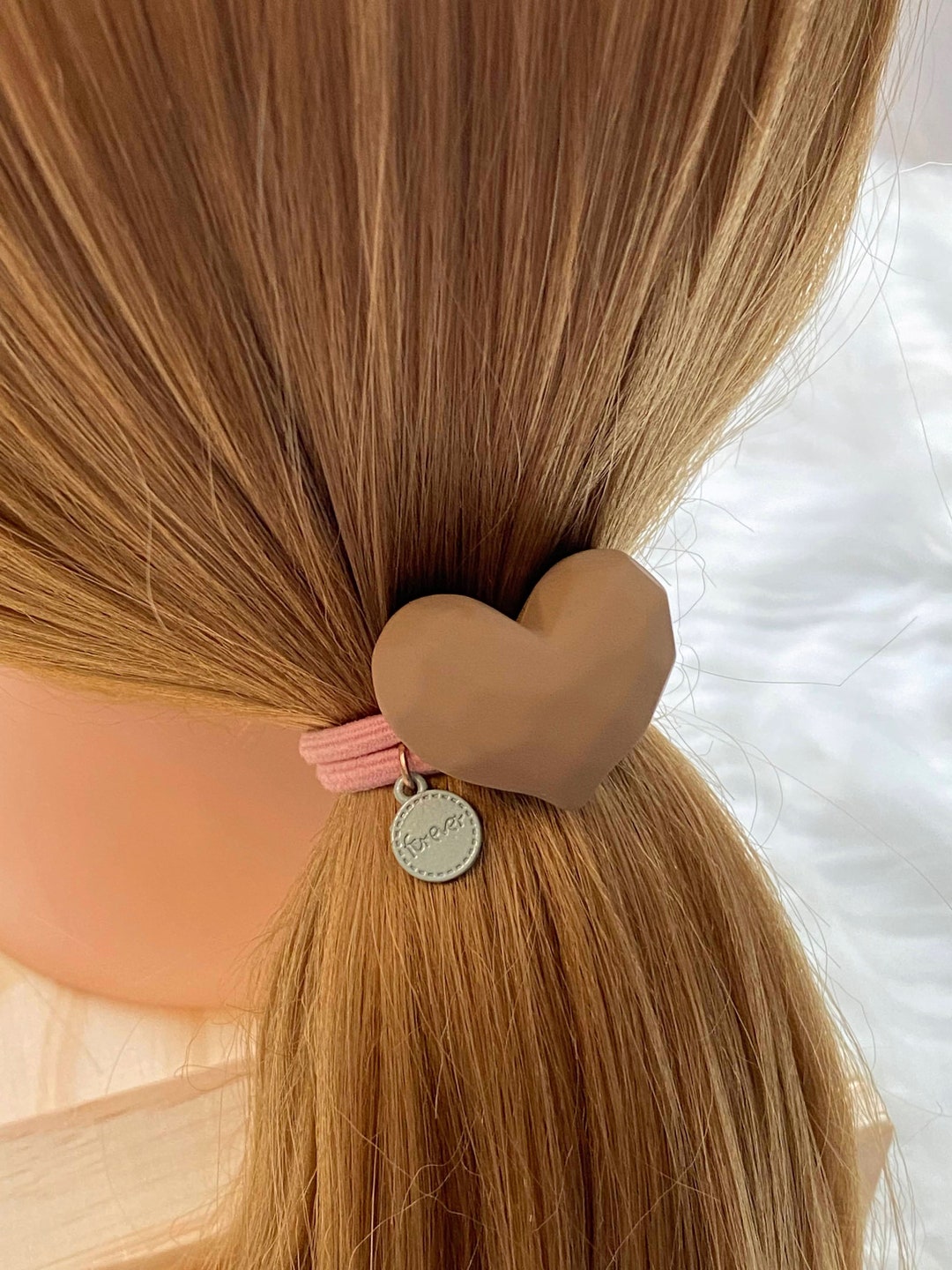 Cute Heart Hair Tie, Ponytail Holder, Comfy Elastic Band, Matt Colored ...