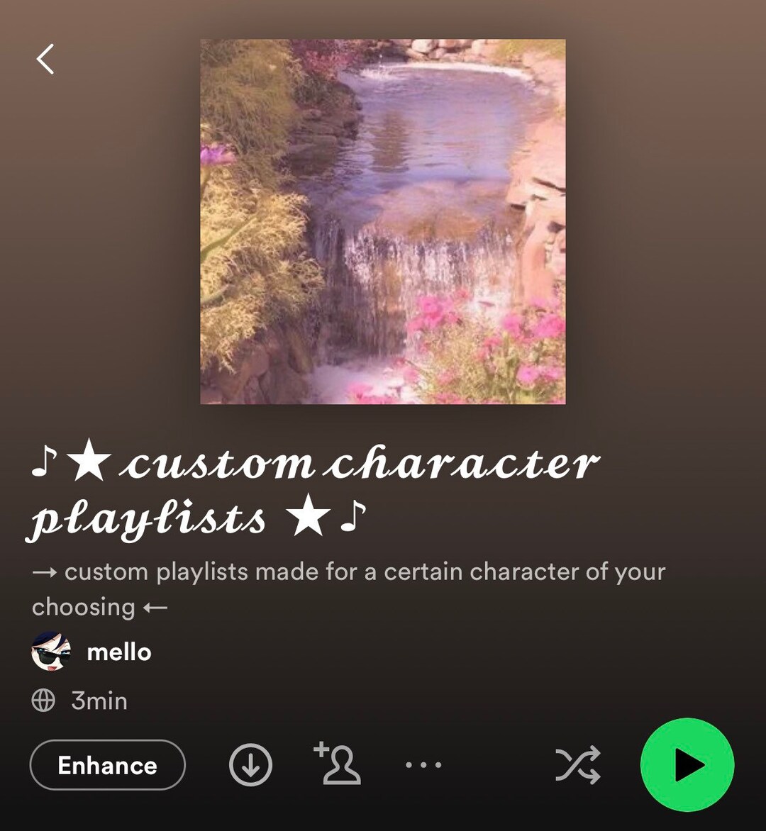 Custom Comfort Character Playlists please Read Description - Etsy