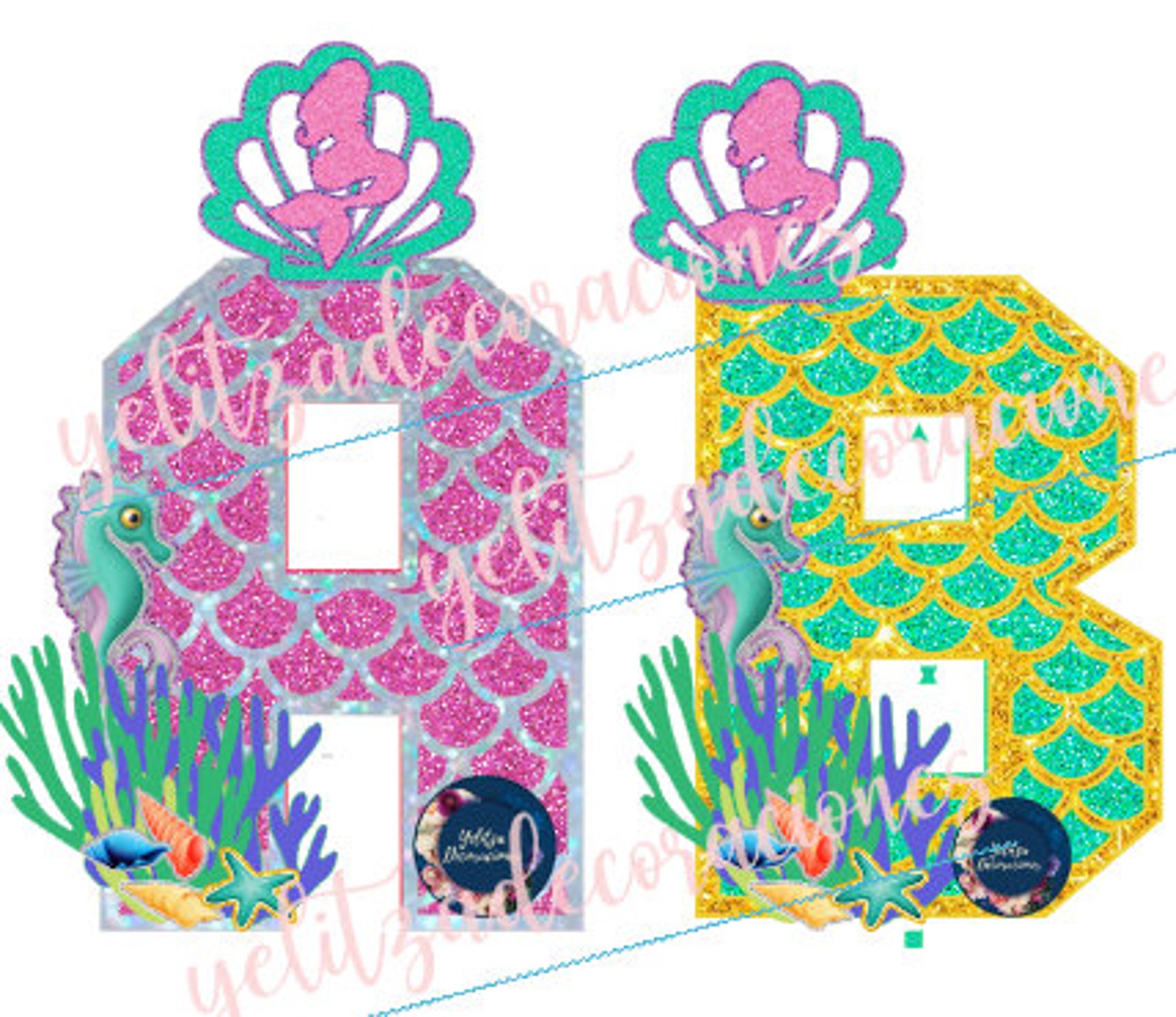 Mermaid 3d letters . All alphabets 3d by Sirena | Etsy