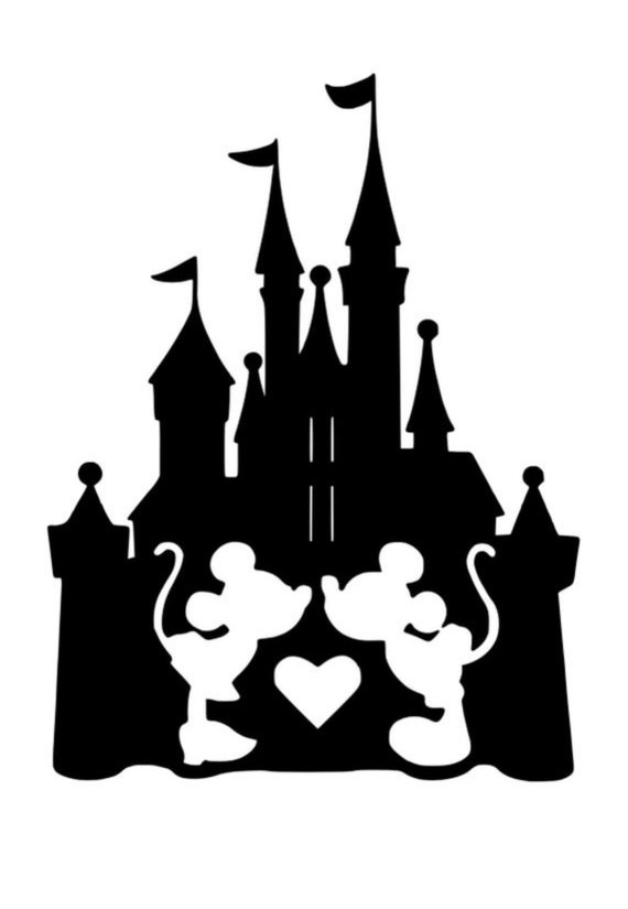 Minnie And Mickey Mouse Black And White Kiss