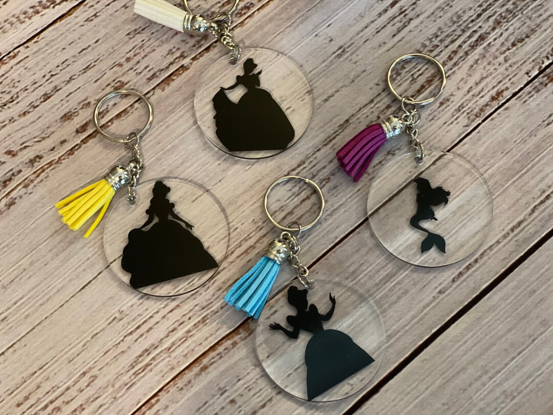 Disney Princess Keychains With Tassel. Cinderella Keychain. Ariel ...