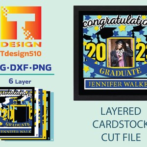 CUSTOMIZABLE Graduation 3D Shadow Box Paper Cutting Templates Papercut ...