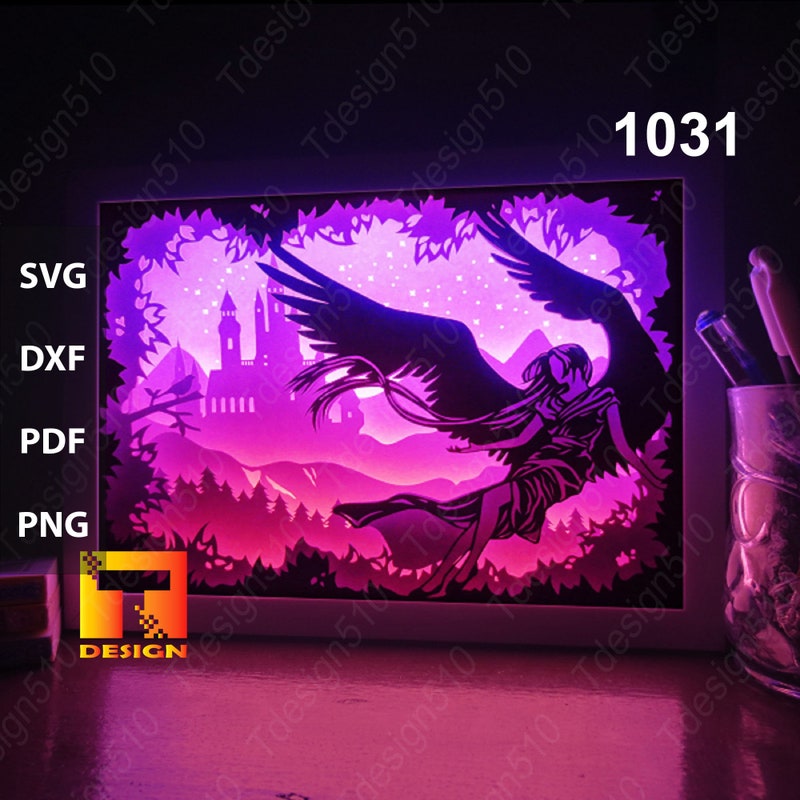 Shadow Box Angel Svg - Etsy