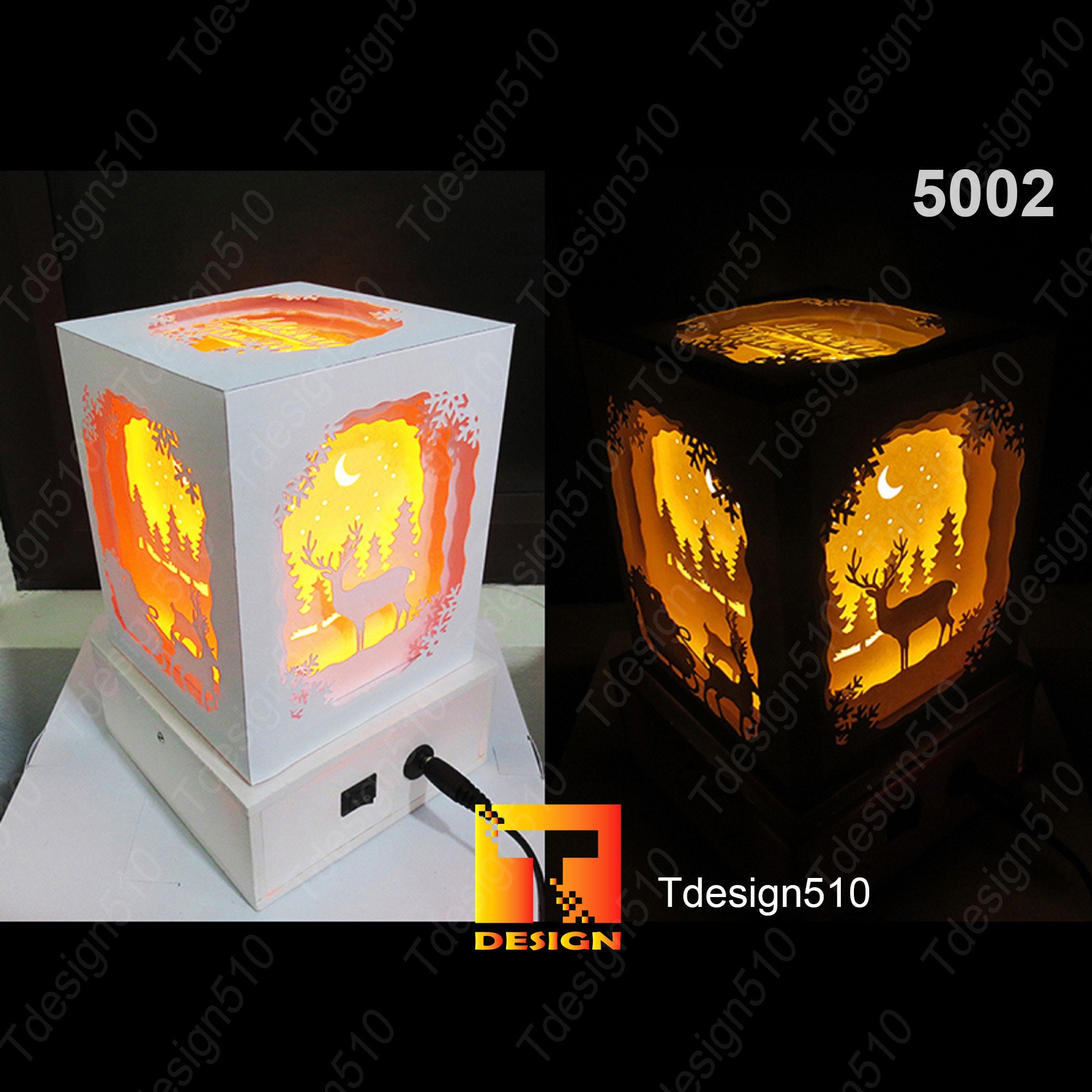 Christmas 5 Sided Paper Cut Light Box Template Shadow Box 3D - Etsy