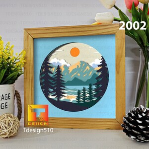 Mountain 3D Shadow Box Paper Cutting Templates Papercut Crafting Svg ...