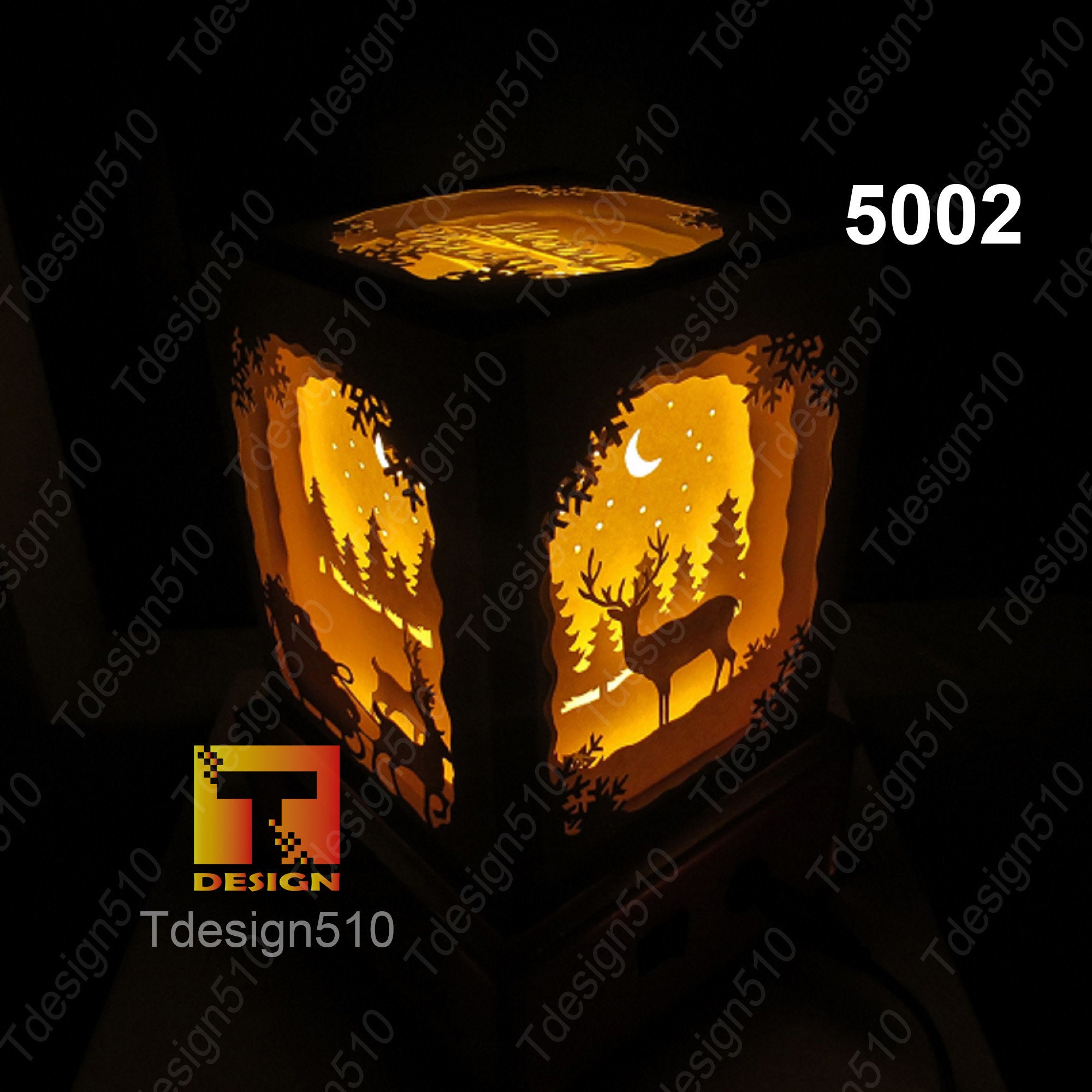 Christmas 5 Sided Paper Cut Light Box Template Shadow Box 3D - Etsy