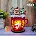Christmas Hot Cocoa Lantern Paper Cutting 3D Shadow Box Papercut ...