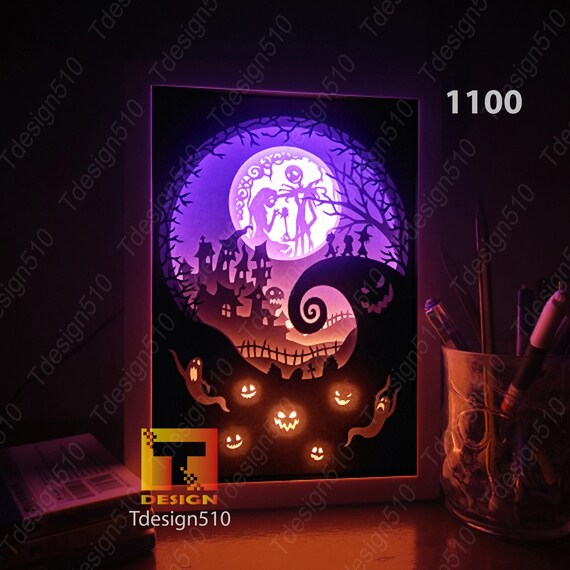 Nightmare Halloween Paper Cut Light Box Template Shadow Box - Etsy