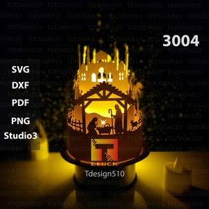 Jesus Christmas Paper Cutting Lamp Paper Lantern Light Box Template 3D ...