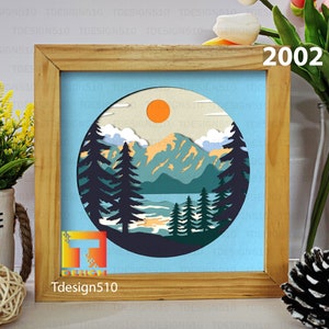 Mountain 3D Shadow Box Paper Cutting Templates Papercut Crafting Svg ...
