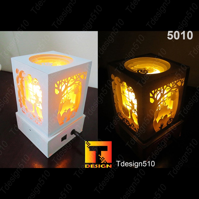 Halloween 5 Sided Paper Cut Light Box Template Shadow Box 3D - Etsy