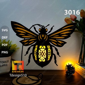 Insect Lantern Paper Cutting Lamp 3D Shadow Box Light Box Template ...