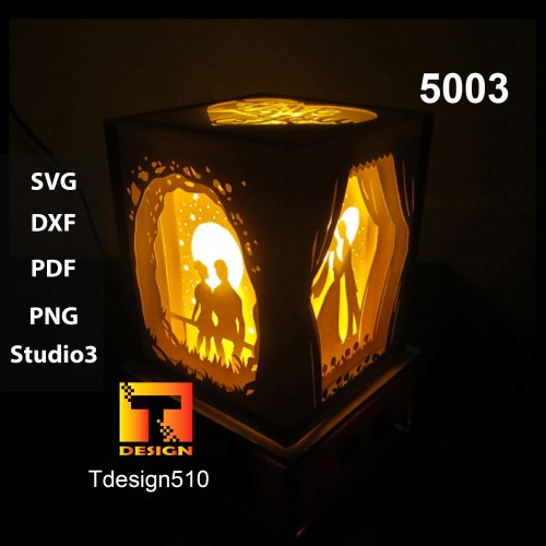 3D Paper Cut Light Box Template Digital SVG Files LOVE CAT - Etsy