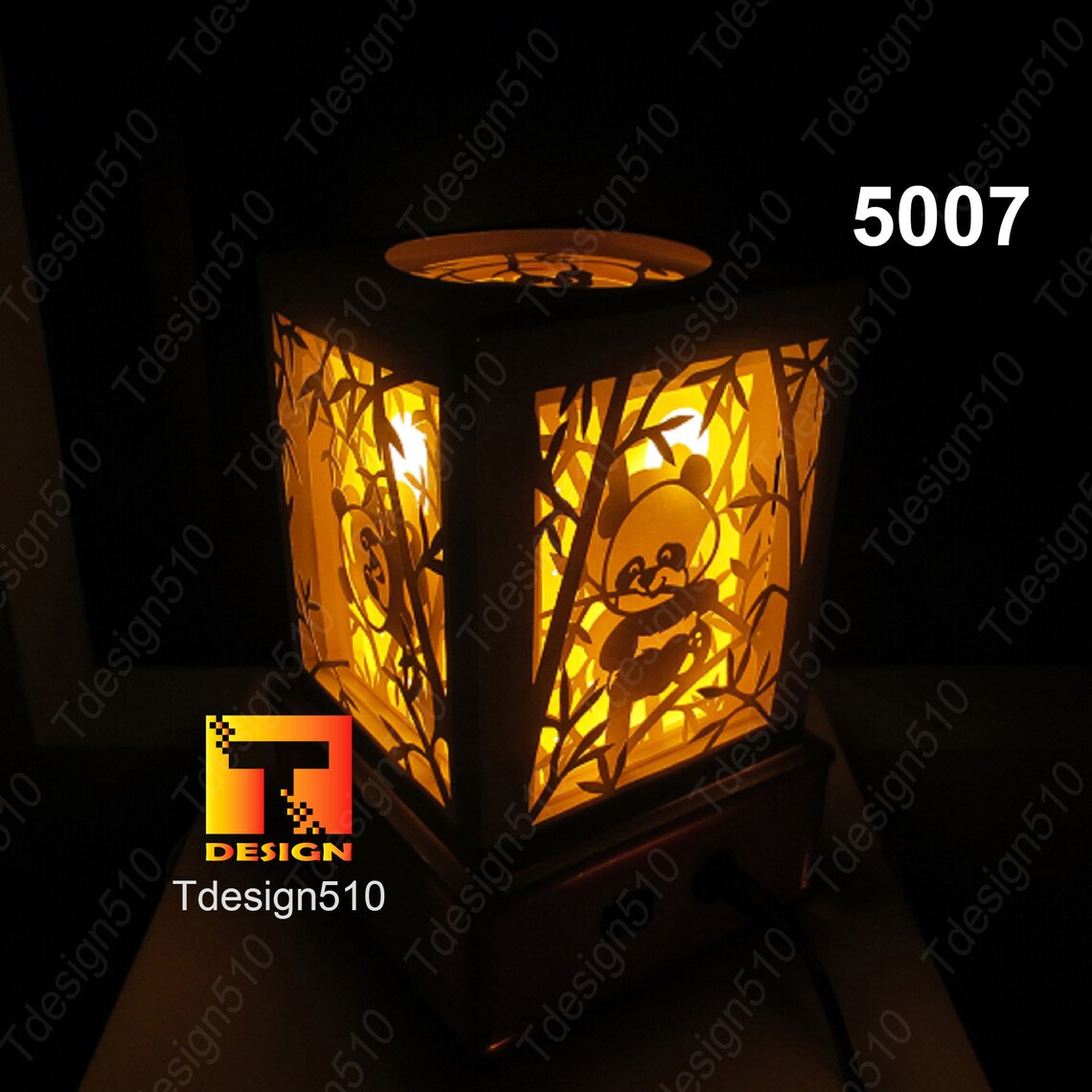 Panda 5 Sided Paper Cut Light Box Template Shadow Box 3D - Etsy