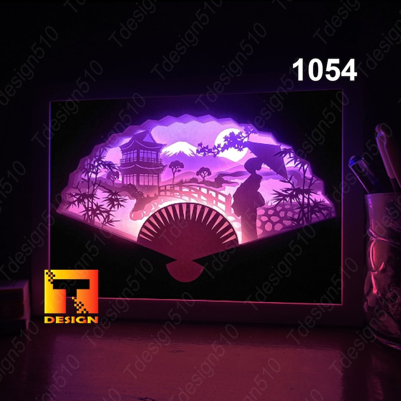 Japan Geisha Paper Cut Light Box Template Shadow Box 3D - Etsy