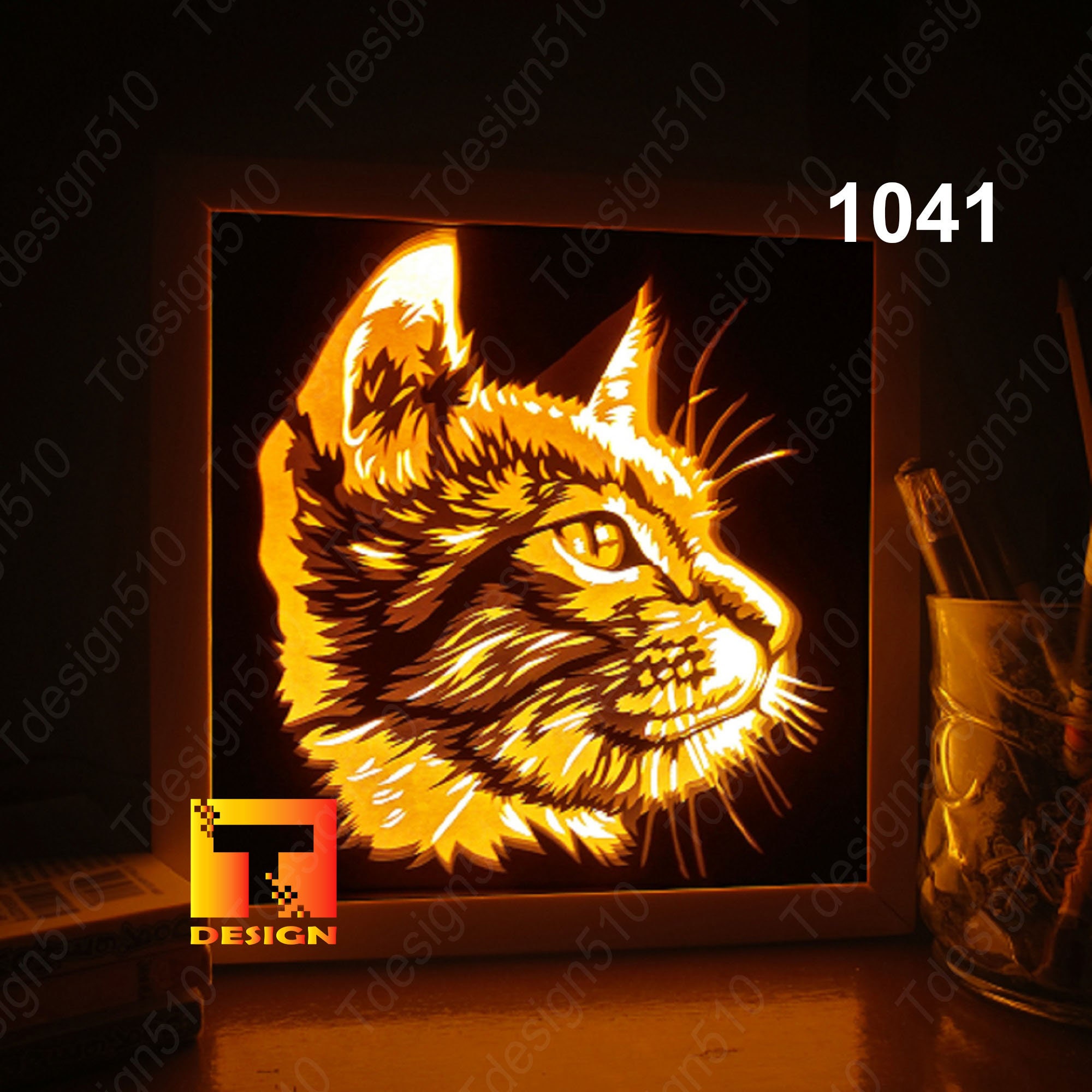 Cats Paper Cut Light Box Template Shadow Box 3D Papercut | Etsy