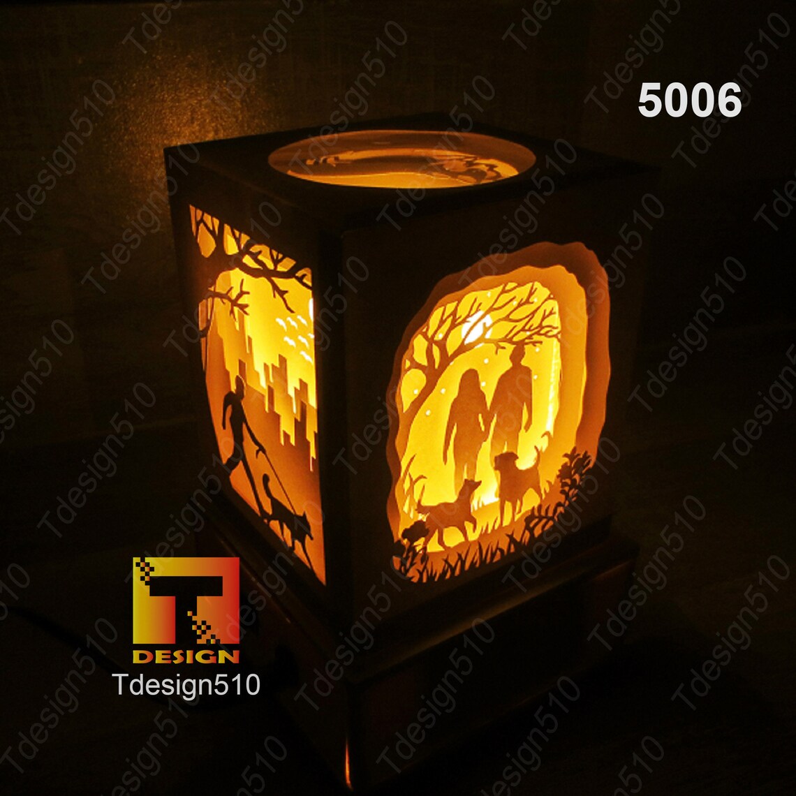 Love Dog 5 Sided Paper Cut Light Box Template Shadow Box 3D | Etsy