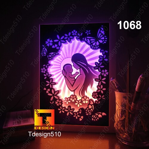 Japan Geisha Paper Cut Light Box Template Shadow Box 3D - Etsy