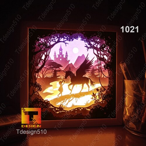 Angel Wings Paper Cut Light Box Template Shadow Box 3D - Etsy