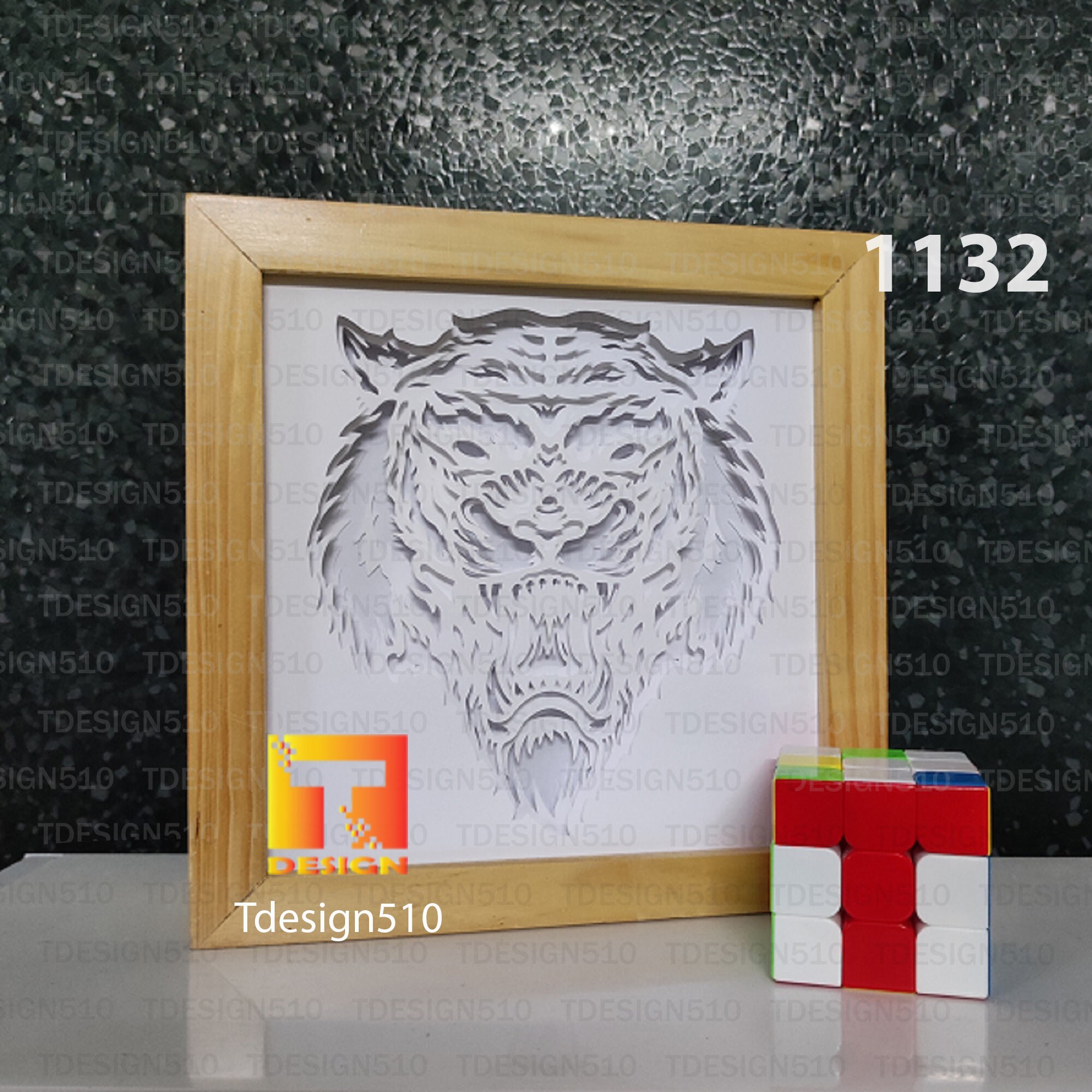 Tiger Paper Cut Light Box Template, Shadow Box, 3D Papercut Lightbox ...