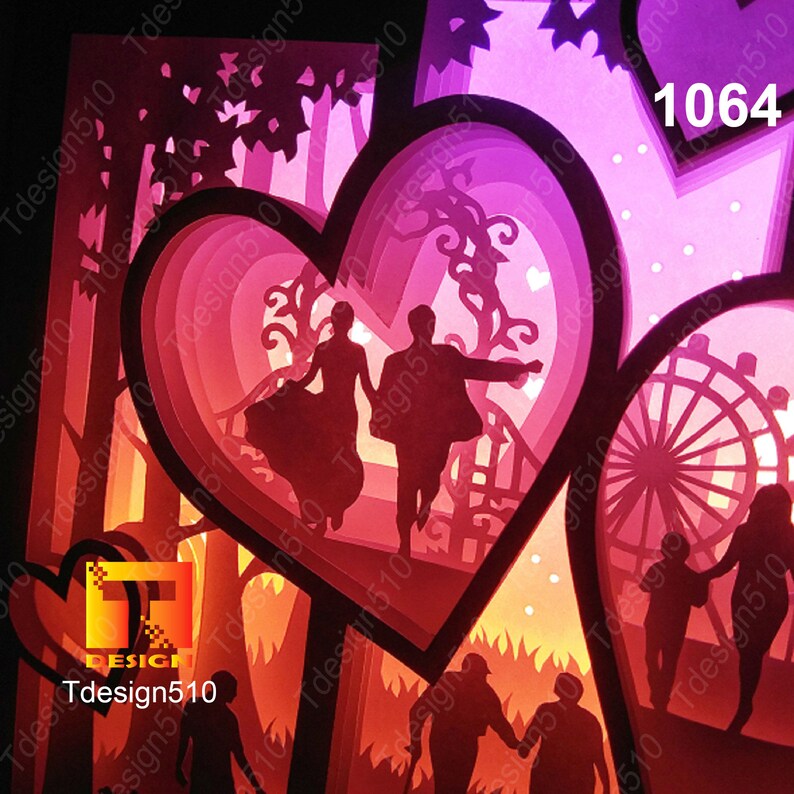 Love Story Paper Cut Light Box Template Shadow Box 3D - Etsy