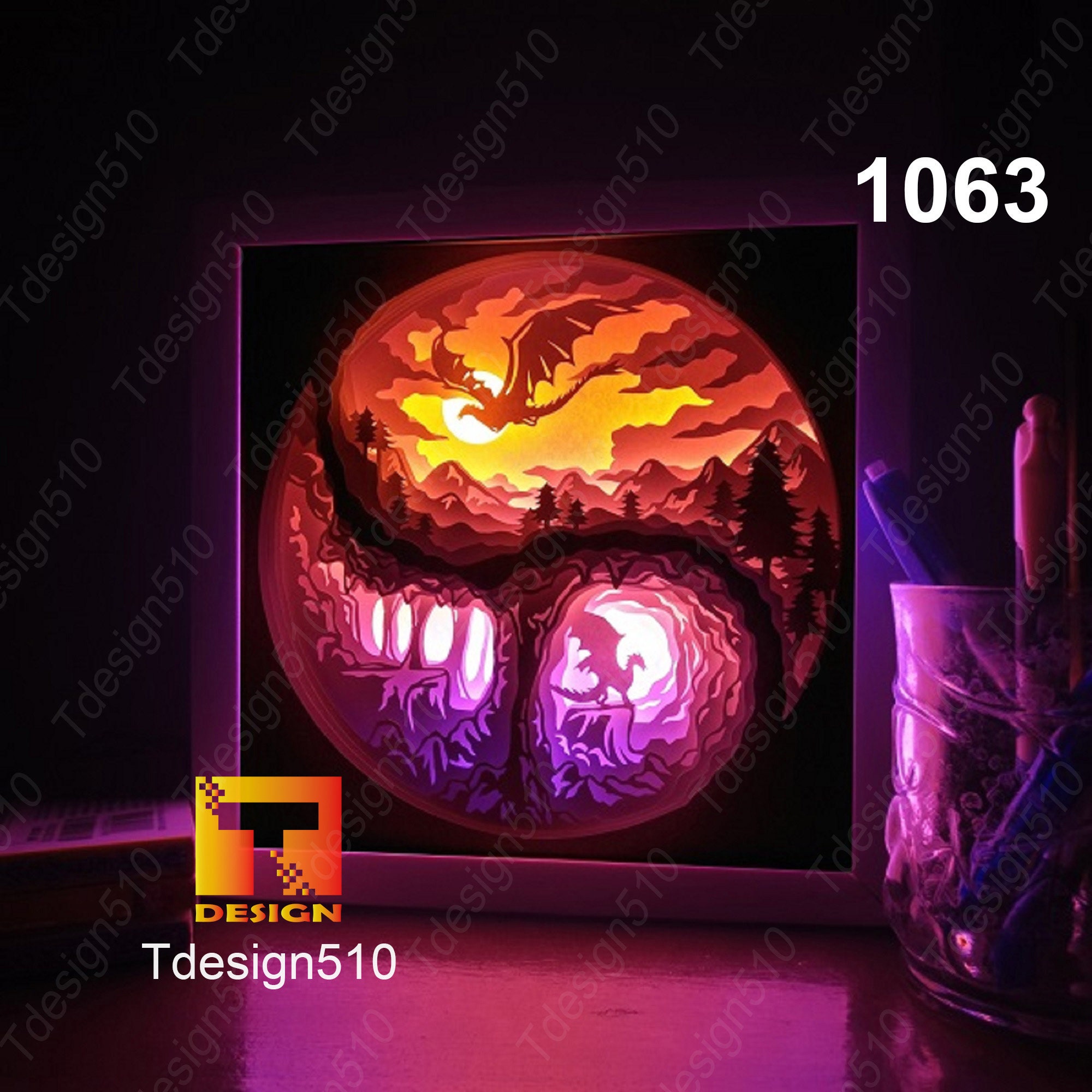 Combo 3 Any 1-sided Templates. Paper Cut Light Box Template, Shadow Box ...