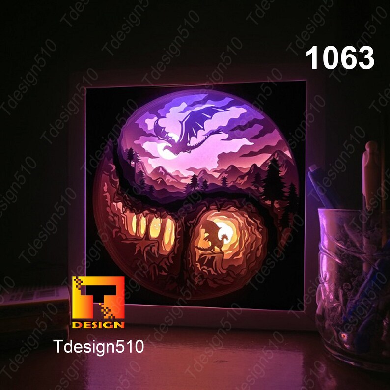 Combo Fairy Myth Paper Cut Light Box Template, Shadow Box, 3D Papercut ...