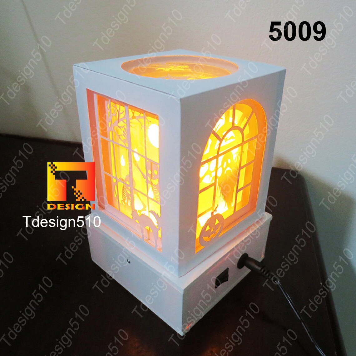 Halloween 5 Sided Paper Cut Light Box Template Shadow Box 3D | Etsy